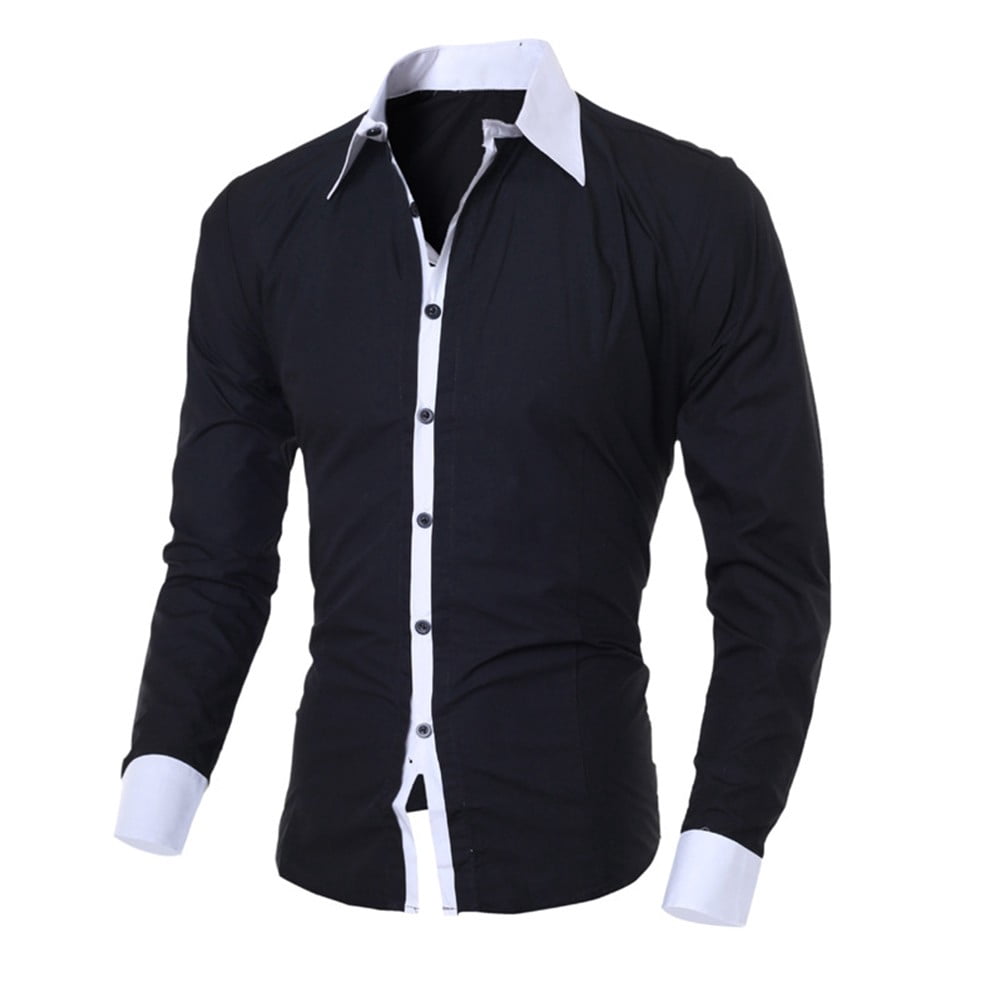 Ana Mens Dress Shirt Long Sleeve Blouse Button Down Business Formal ...