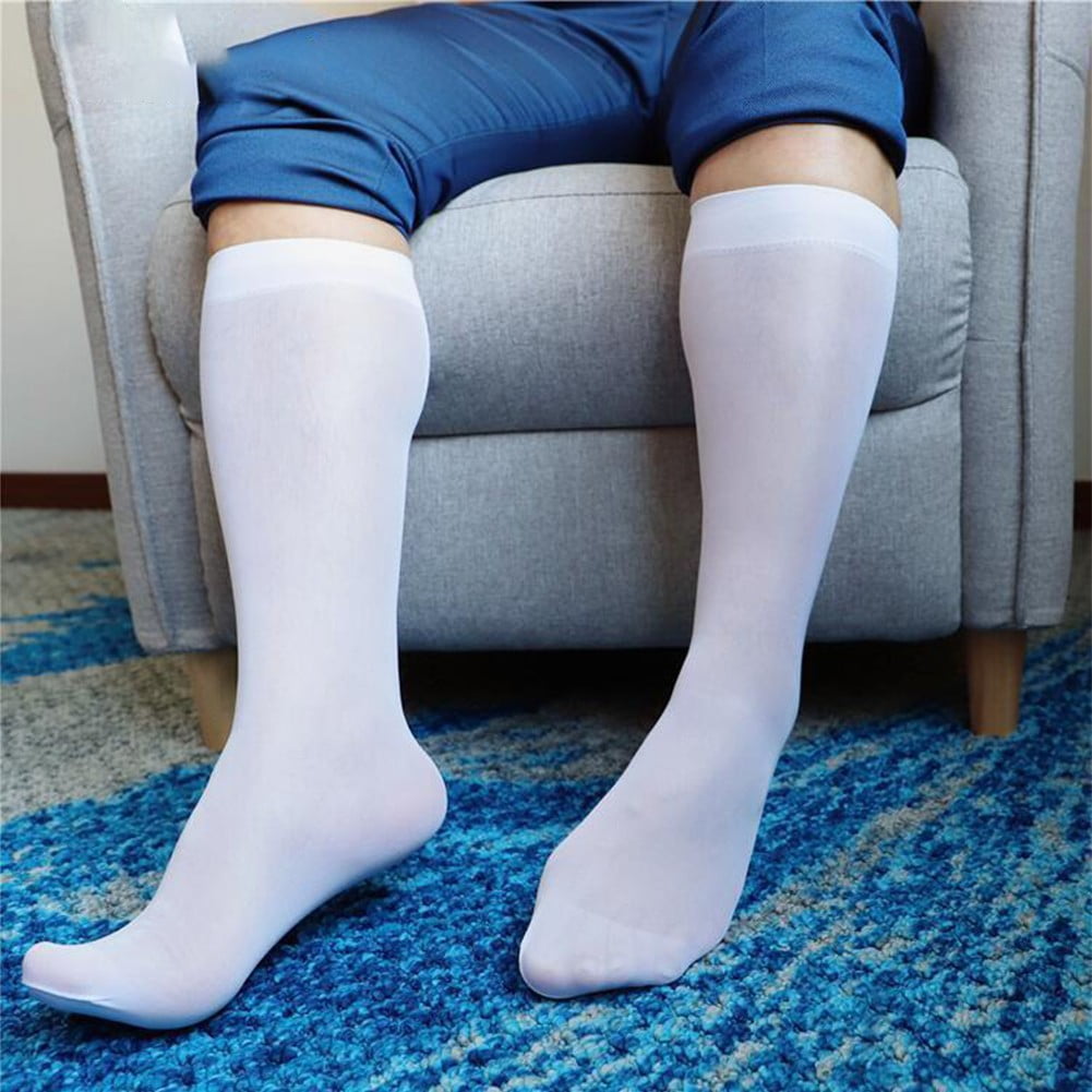 Ana Mens Sexy Wide Striped Toe Knee High Socks Wear Traceless Sheer ...