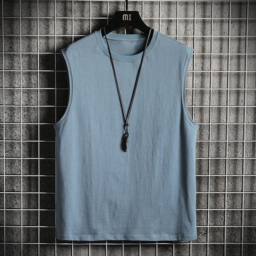 Ana Mens Sleeveless Muscle Tee Solid Blank Tank T Shirt Hot Summer Gym ...