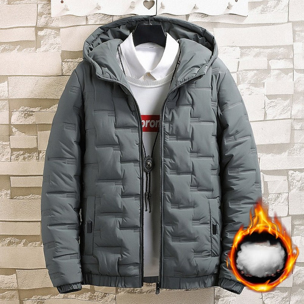 Ana Mens Winter Warm Hooded Puffer Bubble Down Jacket Quilted Padded ...