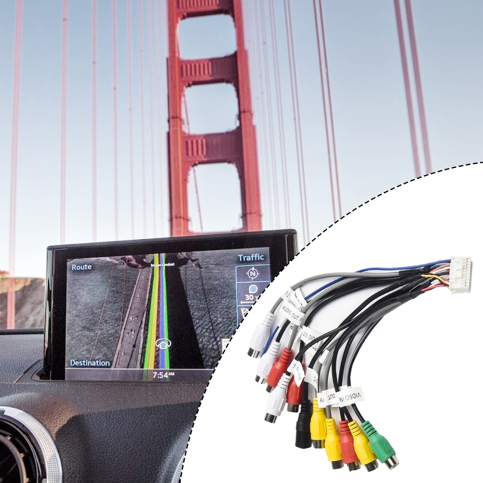 Ana New Dual XDCPA10BT Pre-Amp/Video AV Input Output & Camera Cable 20 ...