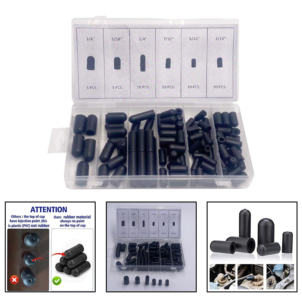 Ana Rubber Vacuum Cap Plug Kit 105 PCS Assorted Vacuum Plugs Hose End ...