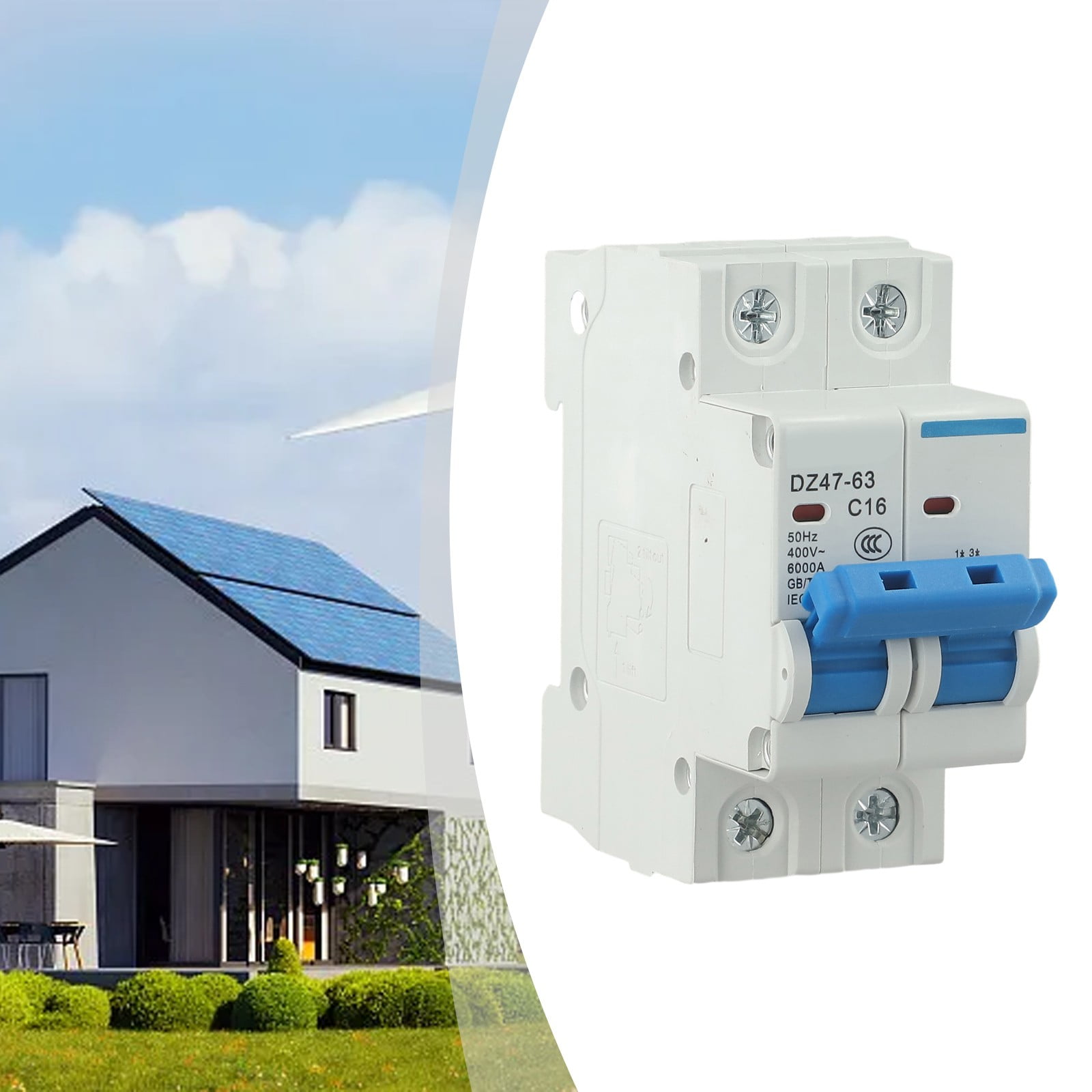 Ana Smart Home DC Circuit Breaker PV Solar 16-63A 400V AC 2 Poles MCB ...