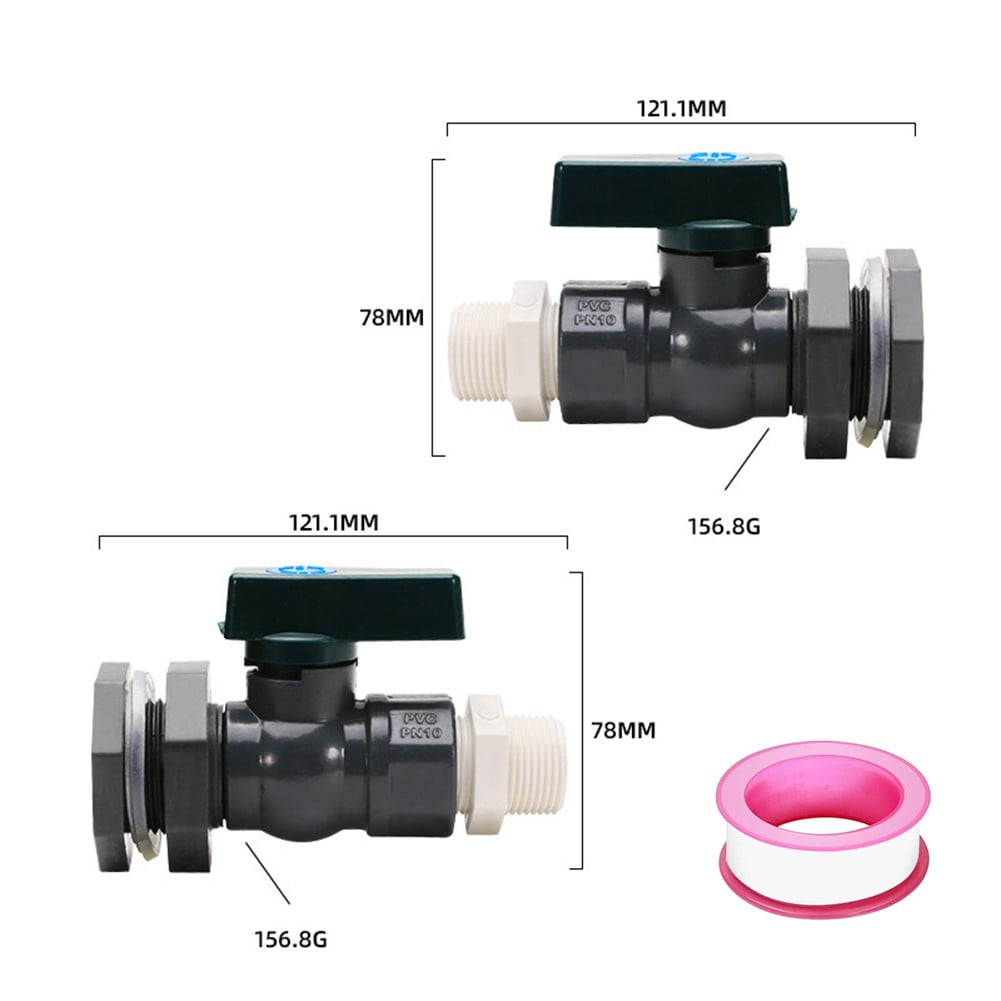 Ana Tap 3/4", PVC rainwater container valve with bulkhead screw ...