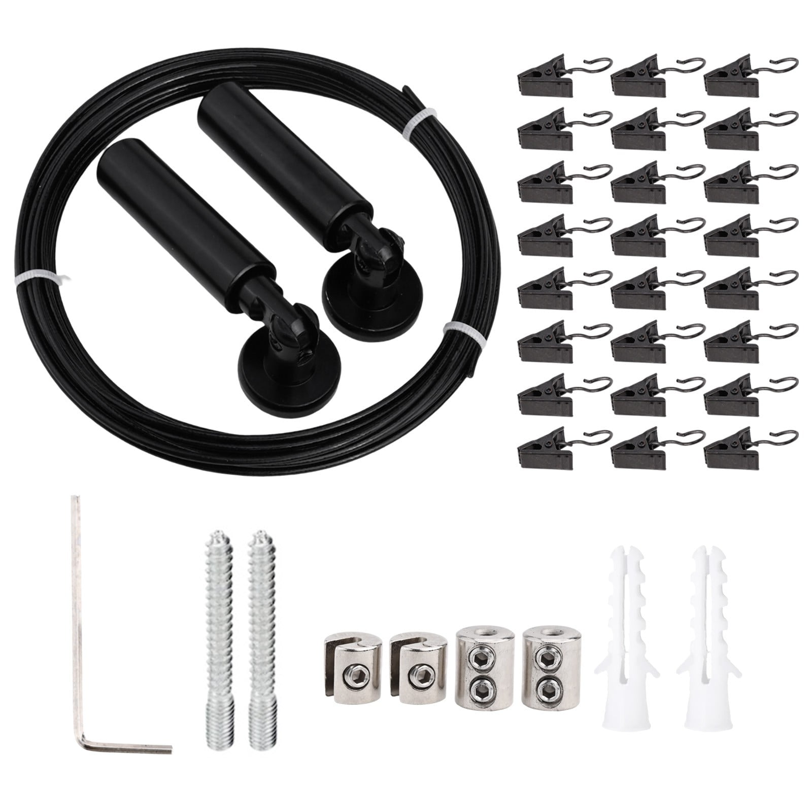 Ana Wall Mount Curtain Wire Rod Set 5m Adjustable Curtain Drape Wire ...