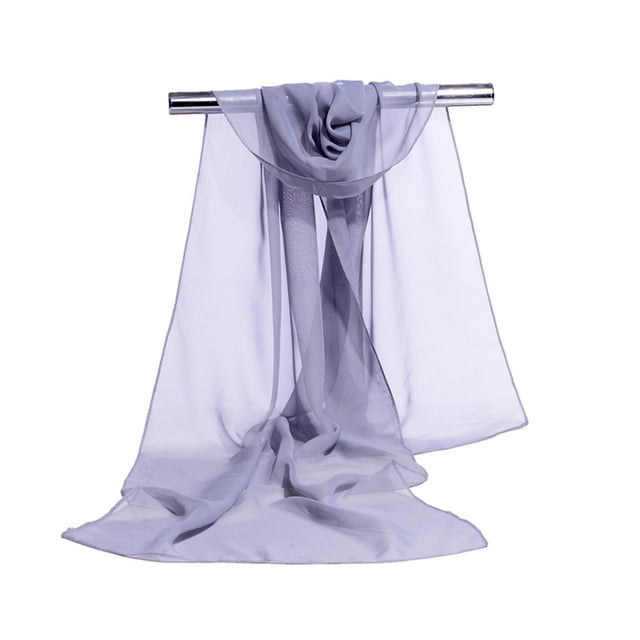 Ana Women Chiffon Plain Sheer Wrap Stole Neck Scarves Hijab Sarong ...