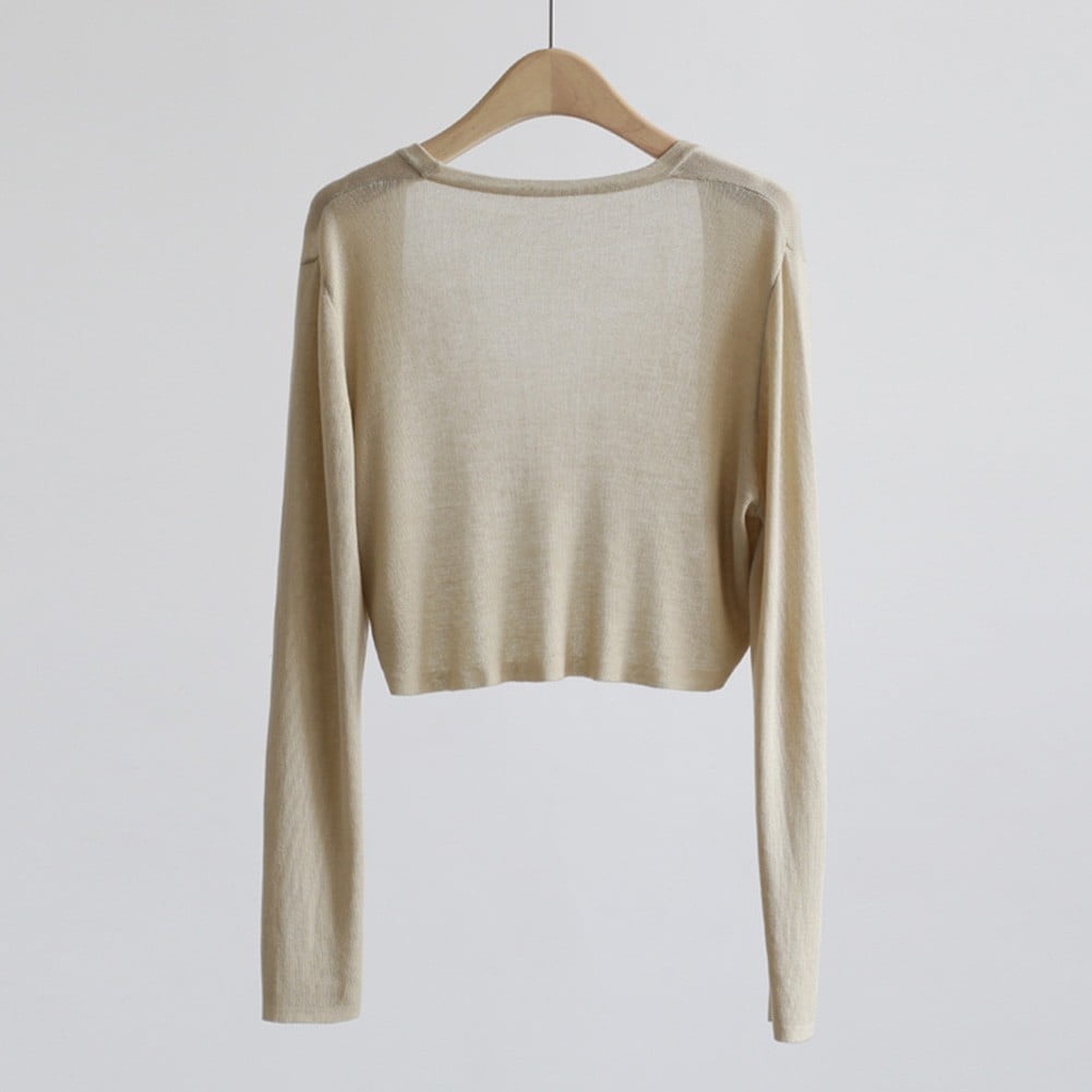 Ana Women Cropped Cardigan Short Mesh Lightweight Crop Top Cover Ups ...