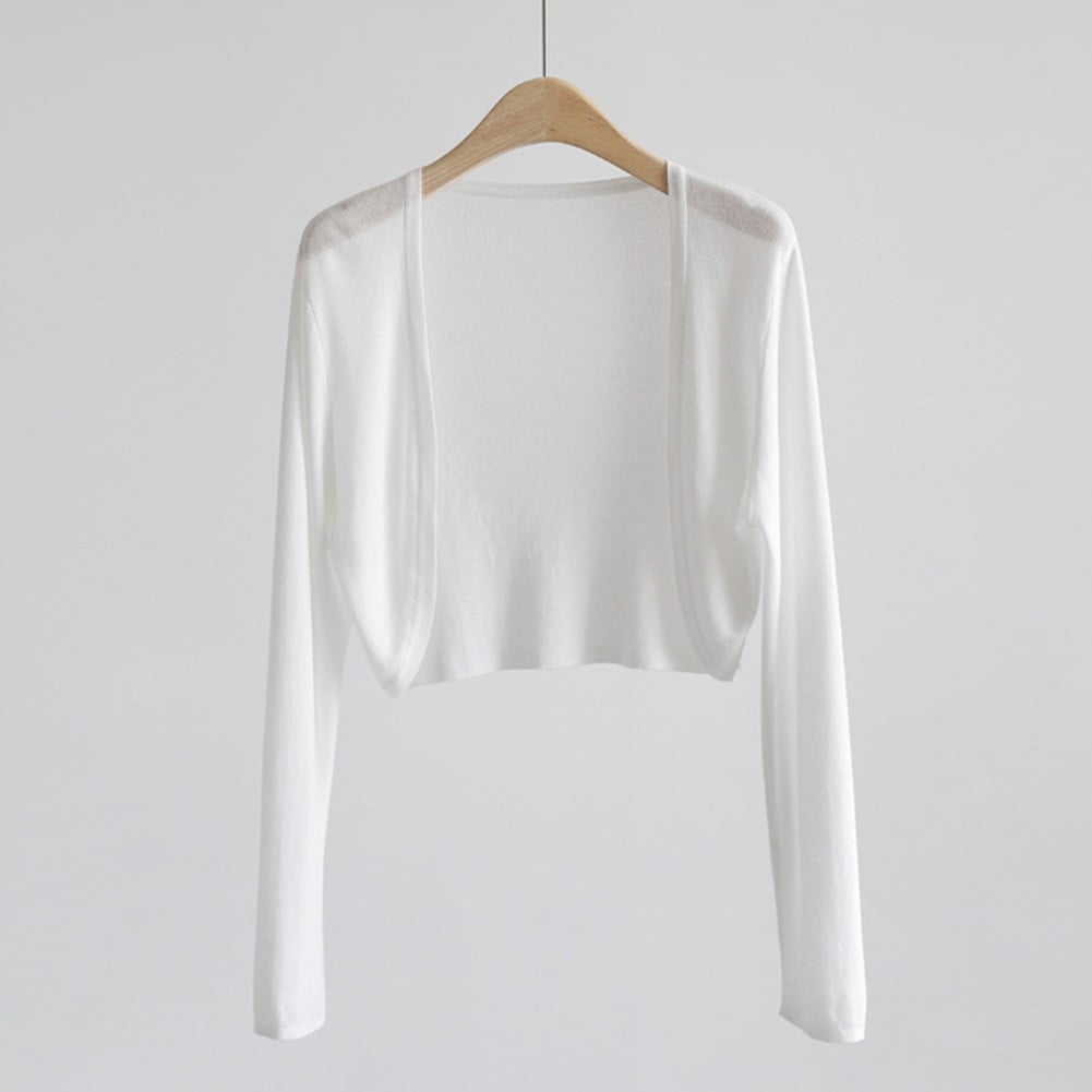 Ana Women Cropped Cardigan Short Mesh Lightweight Crop Top Cover Ups ...