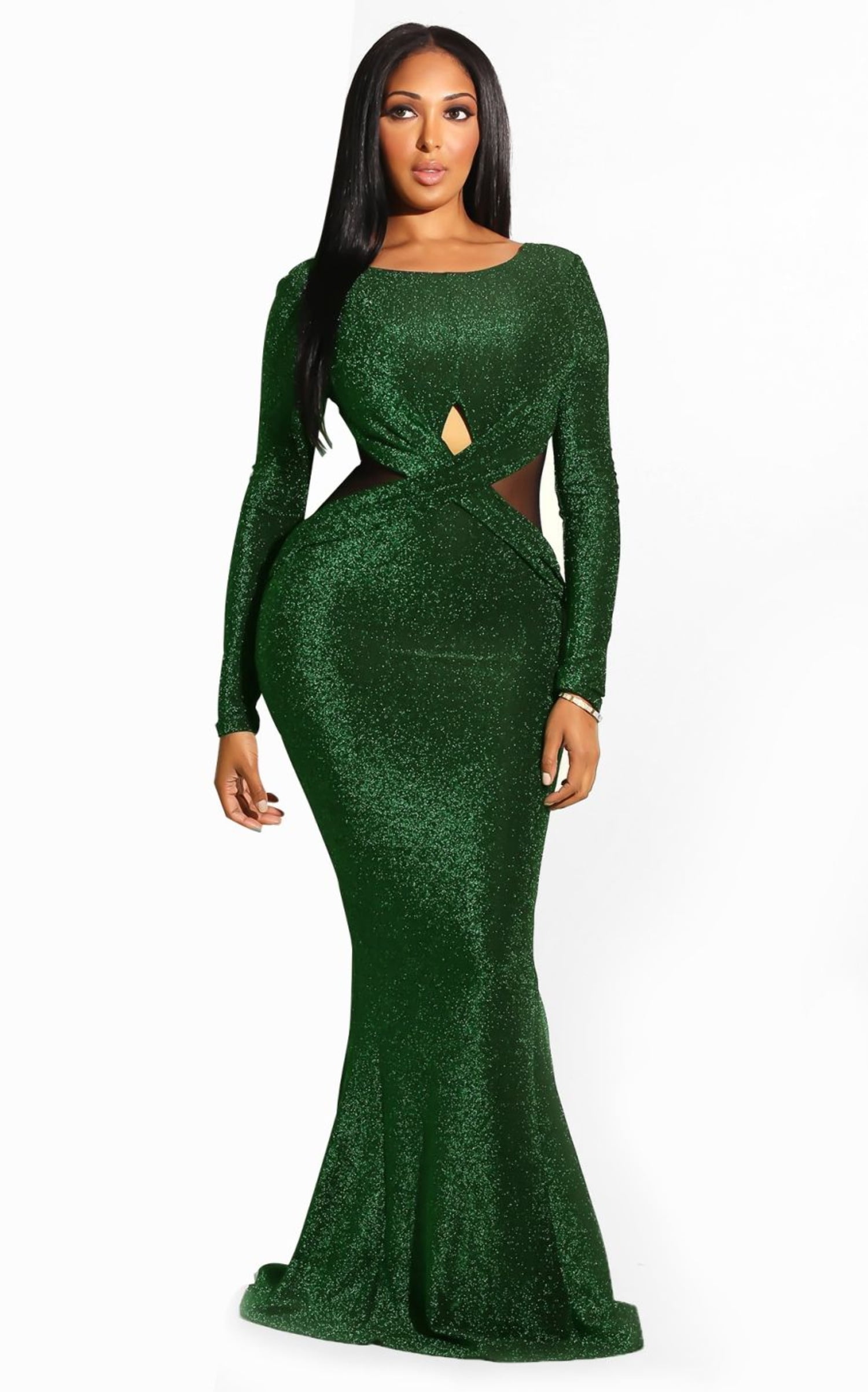 Anaïs Women's Off Shoulder Sequined Long Sleeve Party Cocktail Evening ...