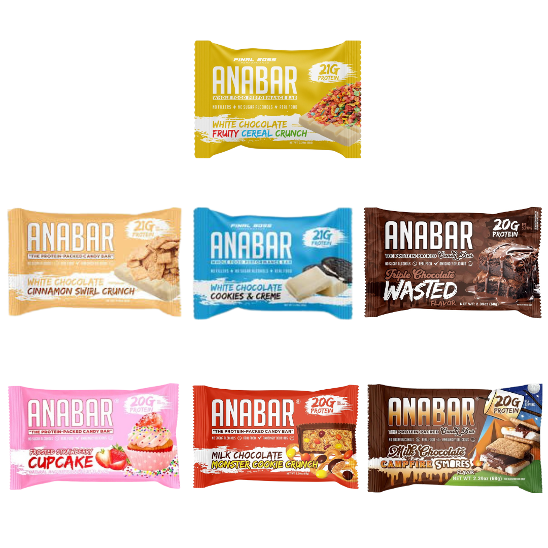 Anabar Protein Bars Variety Pack - Smores, Cookies, Cereal, Strawberry ...