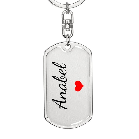 Anabel Keychain – Custom Name Keychain for Women Title: Dog Tag with ...