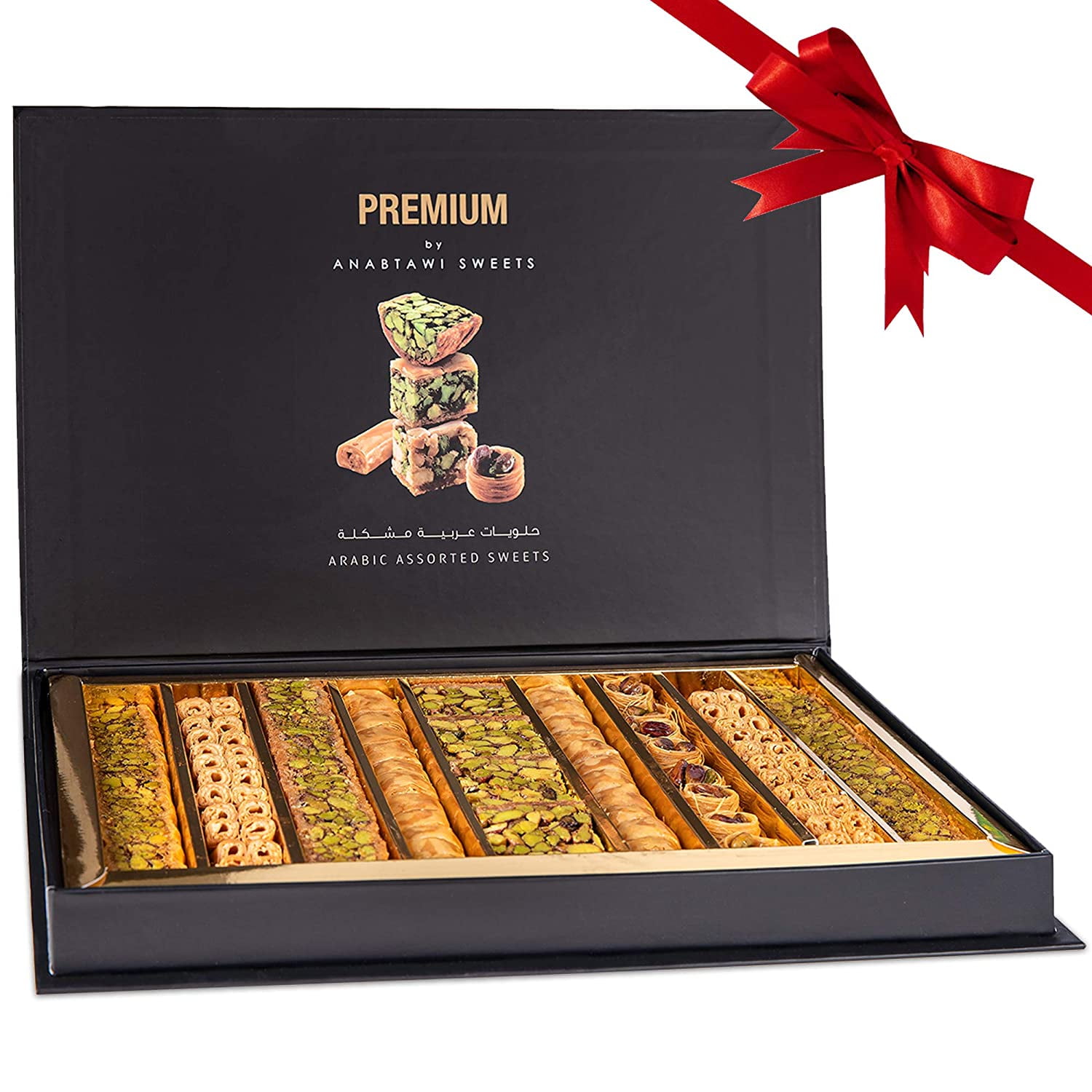 Anabtawi Middle Eastern Sweets - 80-Piece Assorted Baklava, Pistachio ...