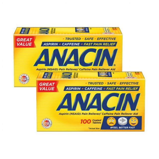 Anacin Tablets, 100 CT (Pack - 2) - Walmart.com