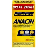 Anacin Tablets, 300 Tablets, Pack of 2, Pain Reliever with Aspirin and ...