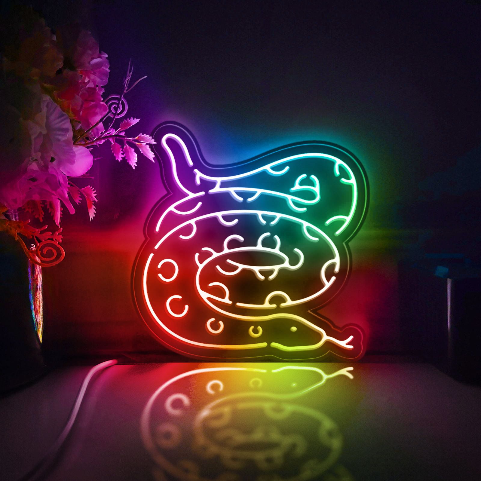 Anaconda, Boa, Jungle Snake Led Light Box, Dimmable Neon-Like Light ...