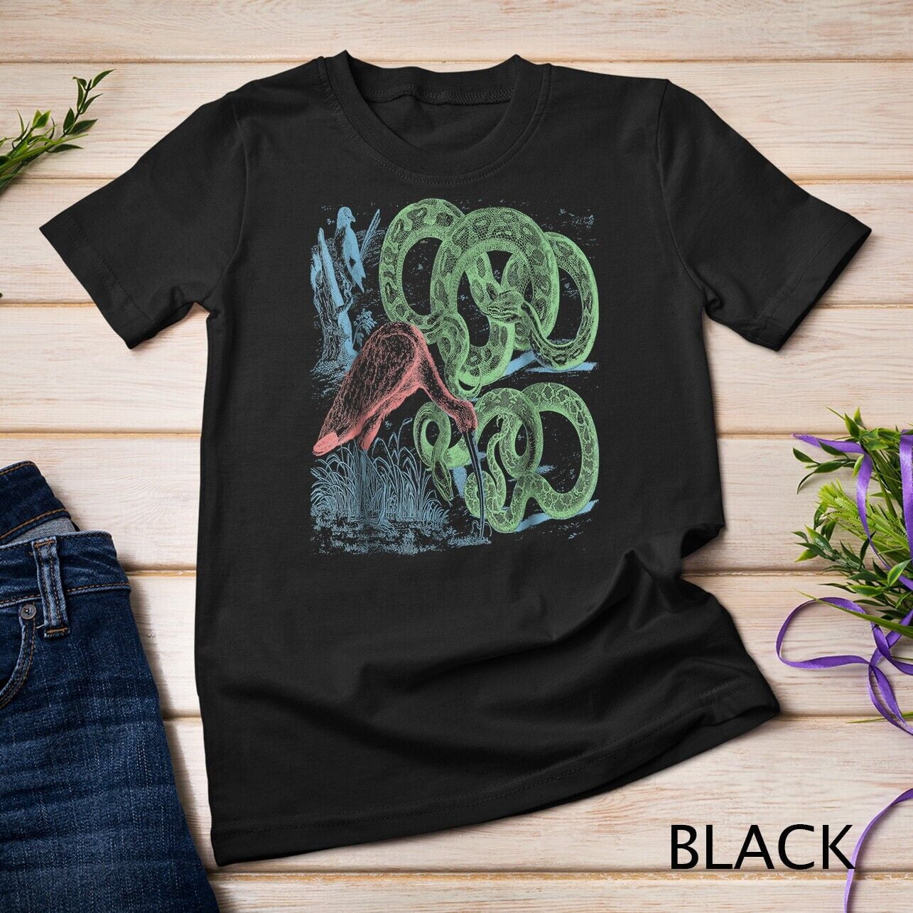 Anaconda Snake T-Shirt Reptile Herpetology Science Art Unisex T-shirt ...
