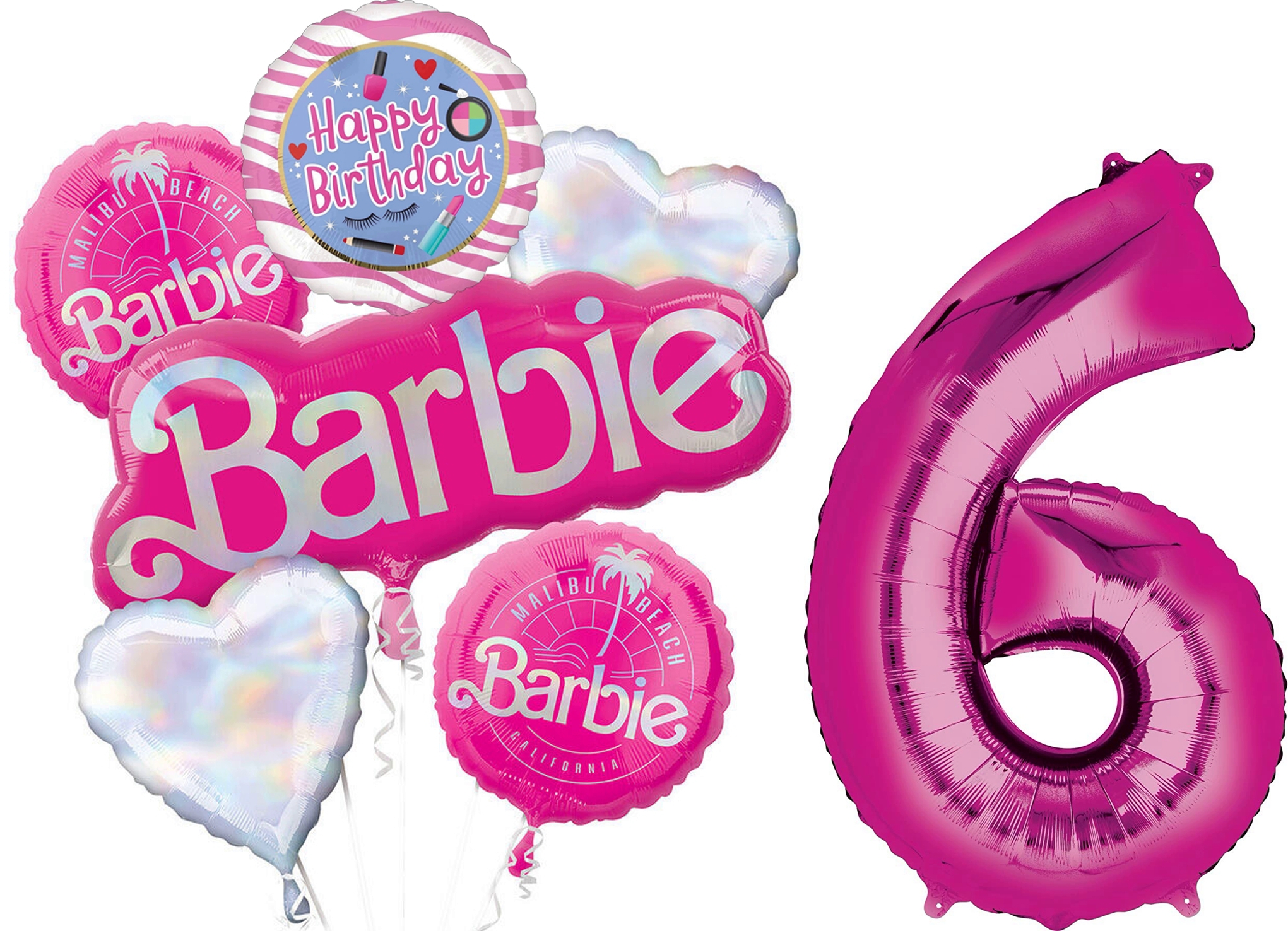 Barbie Sparkle 6th Birthday Party Supplies Balloon Bouquet Decorations ...