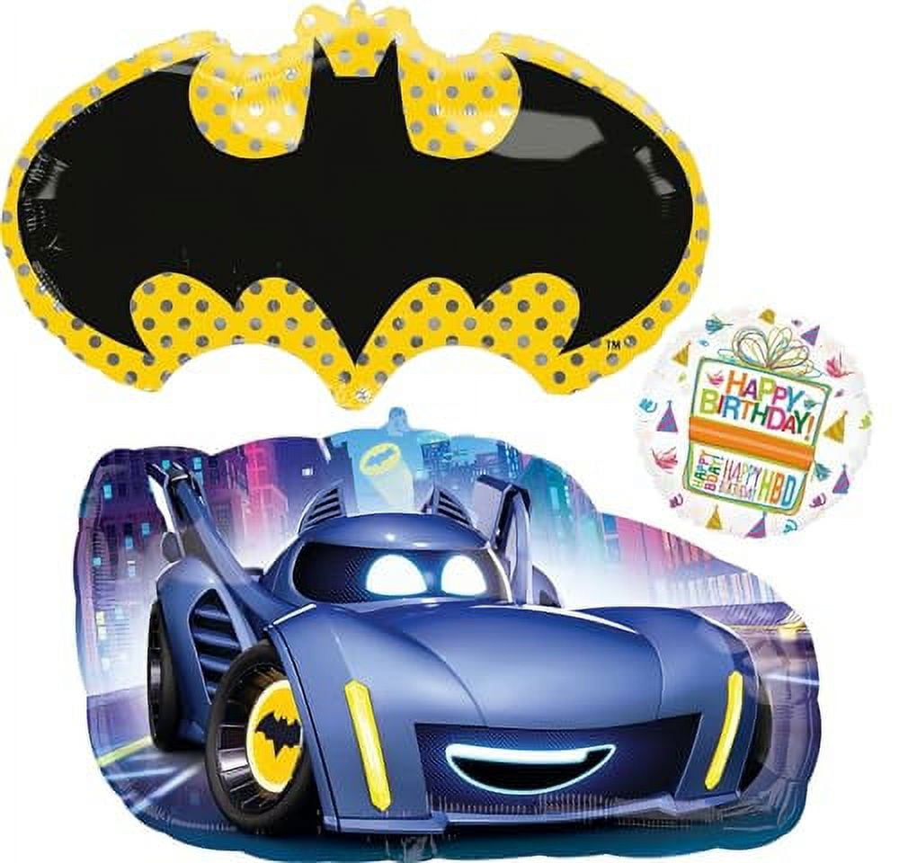 Anagram Batwheels Birthday Party Supplies Bat Emblem 3 pc Balloon ...