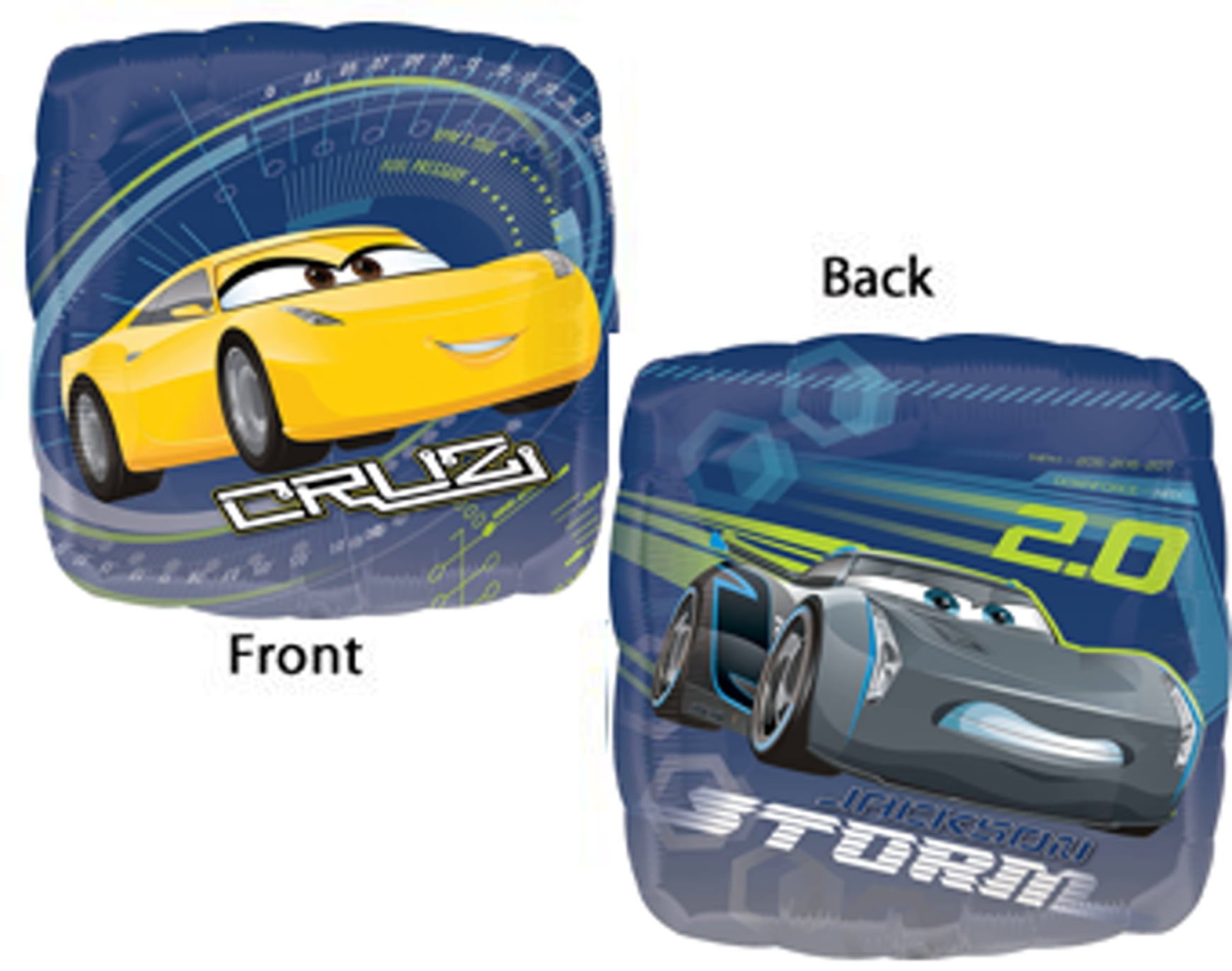 Anagram Cars 3 Cruz and Jackson Storm Double-Sided Square Foil Balloon ...