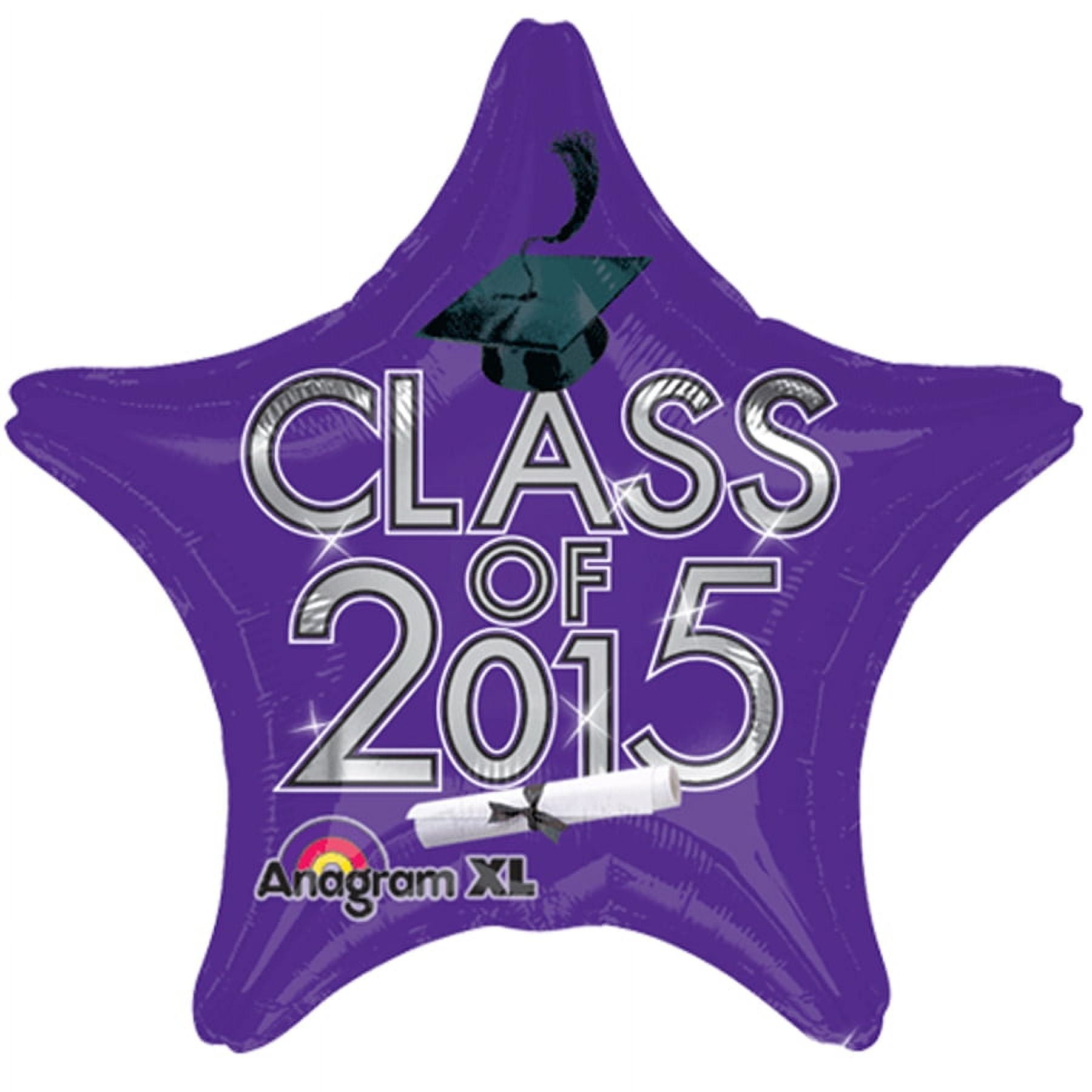 Anagram Class of 2015 Graduation Jr Shape Purple 19" Star Foil Balloon ...