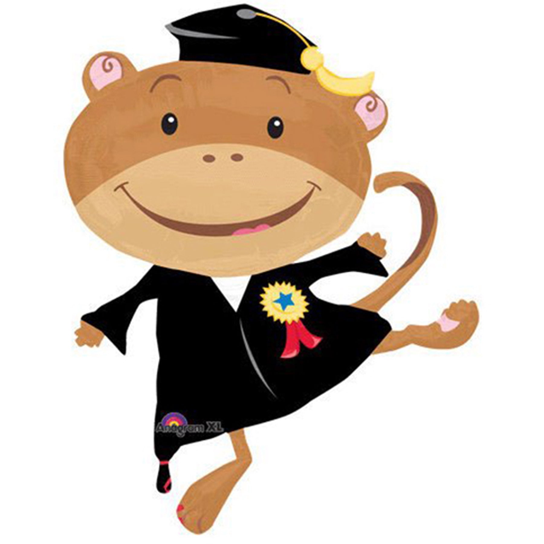 Anagram Congrats Grad Monkey Graduation SuperShape 36" Foil Balloon ...