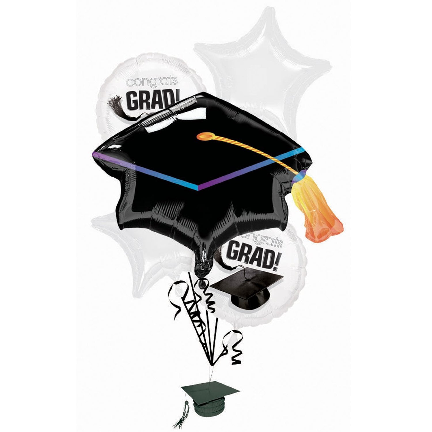 Anagram Congrats Grad School Colors Graduation 5pc Mylar Balloon Pack ...
