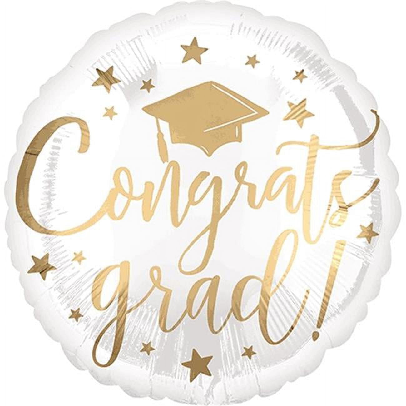Anagram Congratulations Grad Stars Themed 18" Graduation Round Foil ...