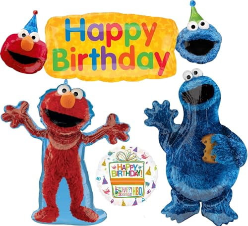 Anagram Cookie Monsters and Elmo Happy Birthday Banner Party Supplies ...