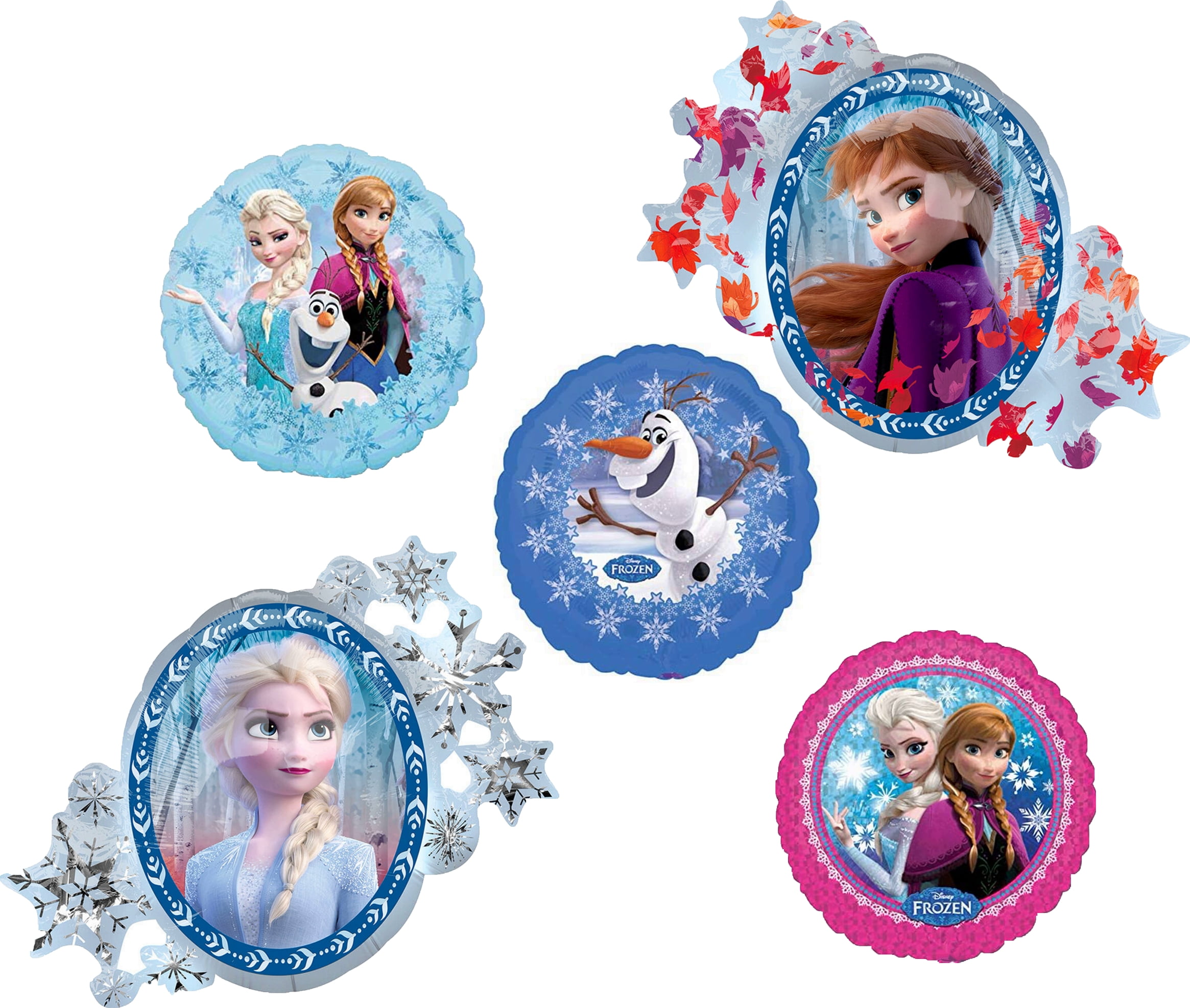 Anagram Frozen Elsa Anna and Olaf Party Supplies 5pc Birthday Balloon ...