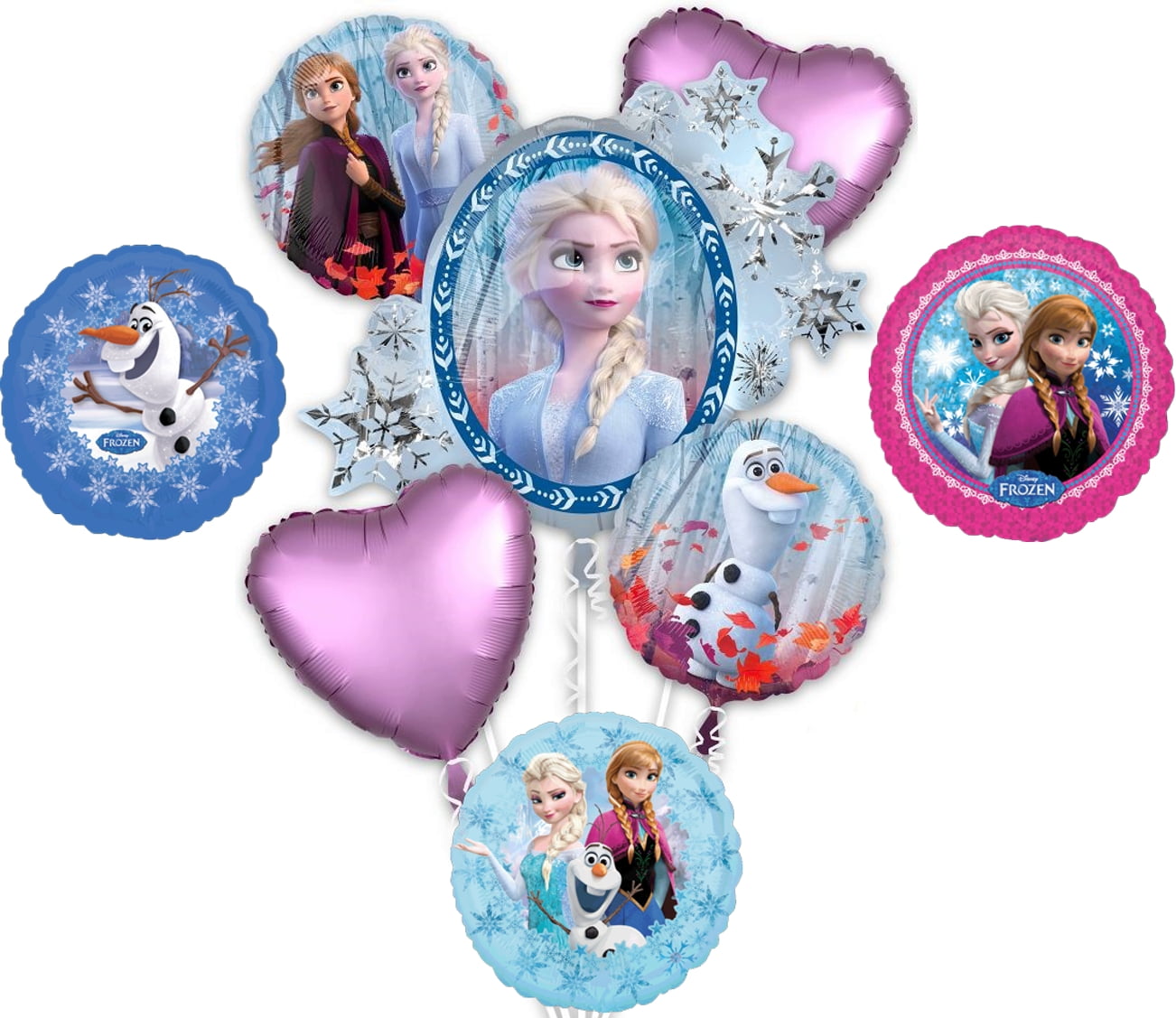 Anagram Frozen Elsa Anna and Olaf Party Supplies 8pc Birthday Balloon ...