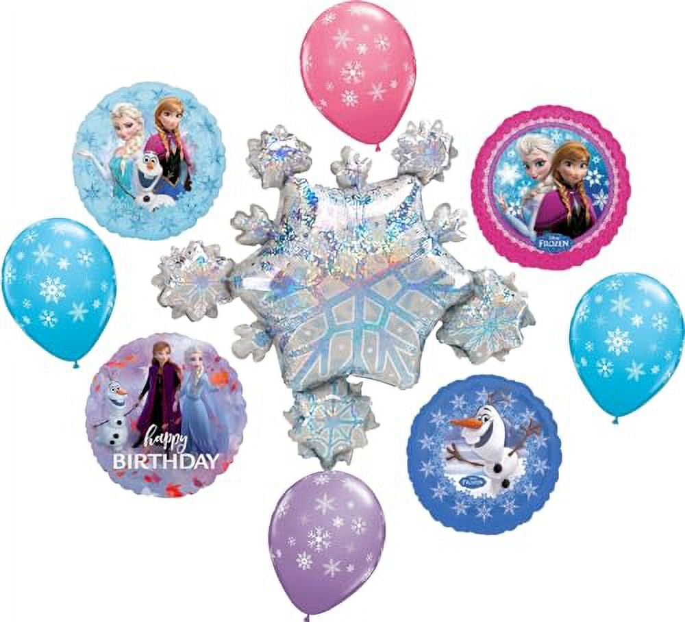 Anagram Frozen Elsa Anna and Olaf Party Supplies 9 pc Birthday Balloon ...