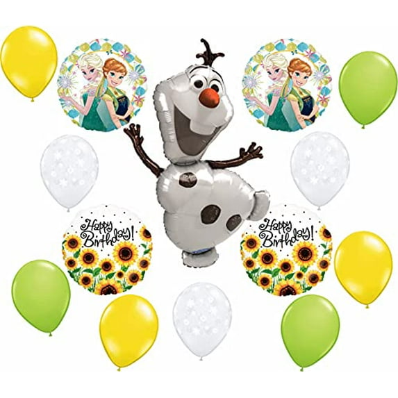 Anagram Frozen Fever Sunflowers Olaf Happy Birthday Balloons Decoration ...
