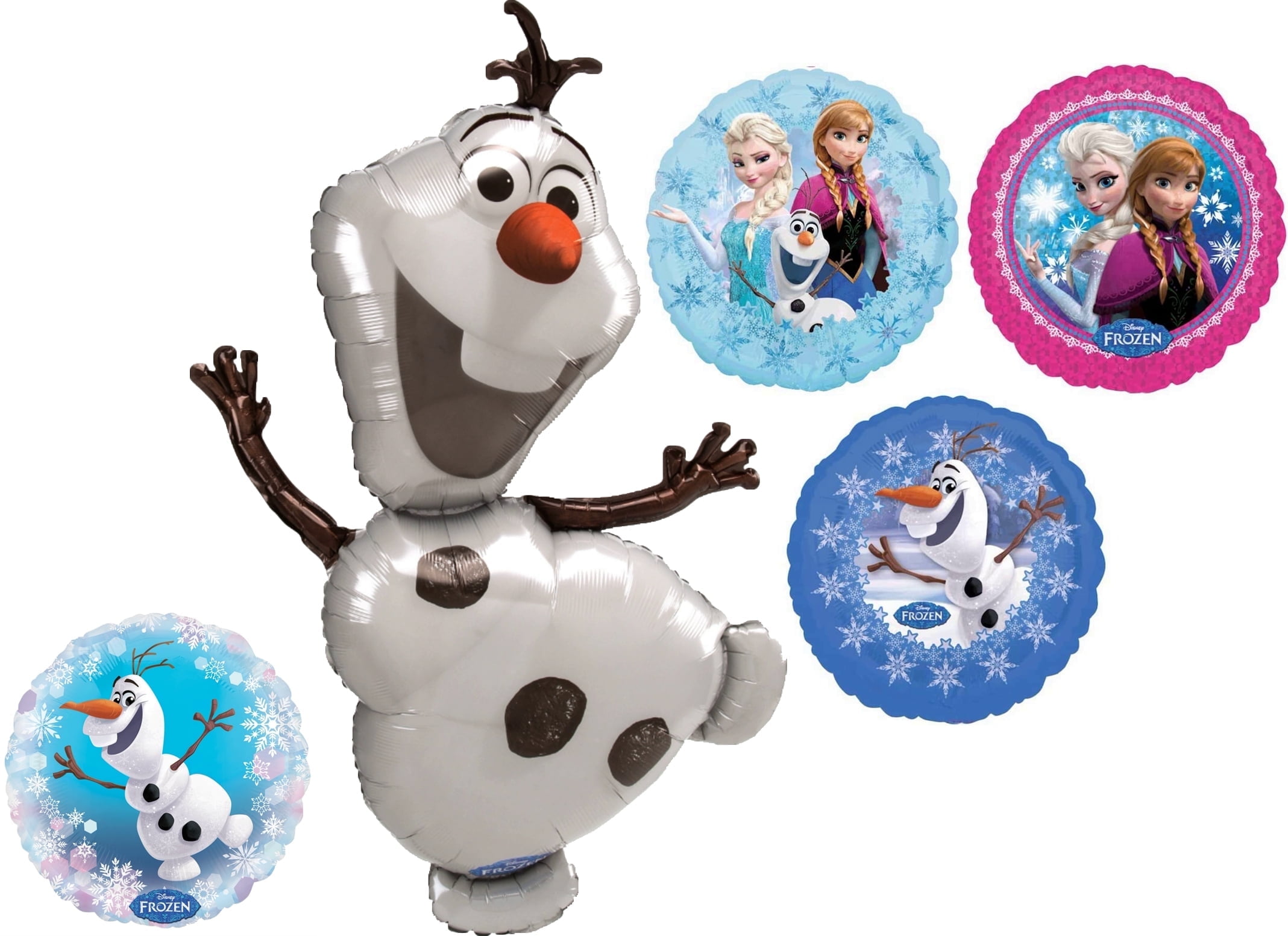 Anagram Frozen Olaf Elsa and Anna Birthday Party Supplies 5pc Balloon ...
