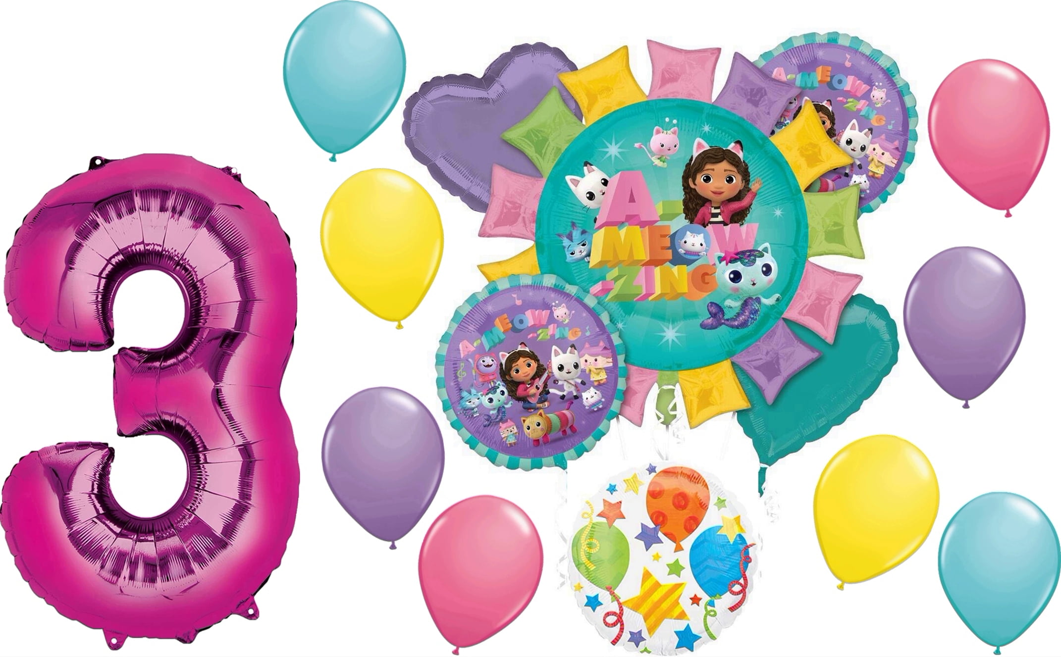 Anagram Gabbys Dollhouse 3rd Birthday Fancy Foil Balloon Goods Party