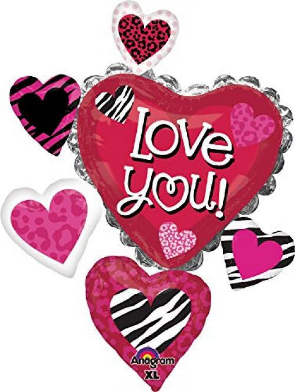 Anagram International Love You Animal Print Shape Flat Balloon, 34 ...