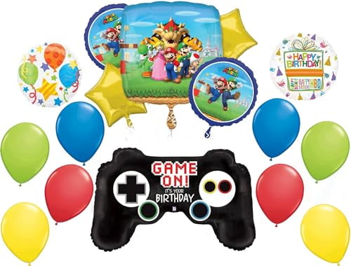 Anagram Mario Bros Party Supplies Video Gamer Birthday Balloon ...