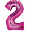 Northstar Number 2 Magenta 34" Pink Foil Balloon - Walmart.com