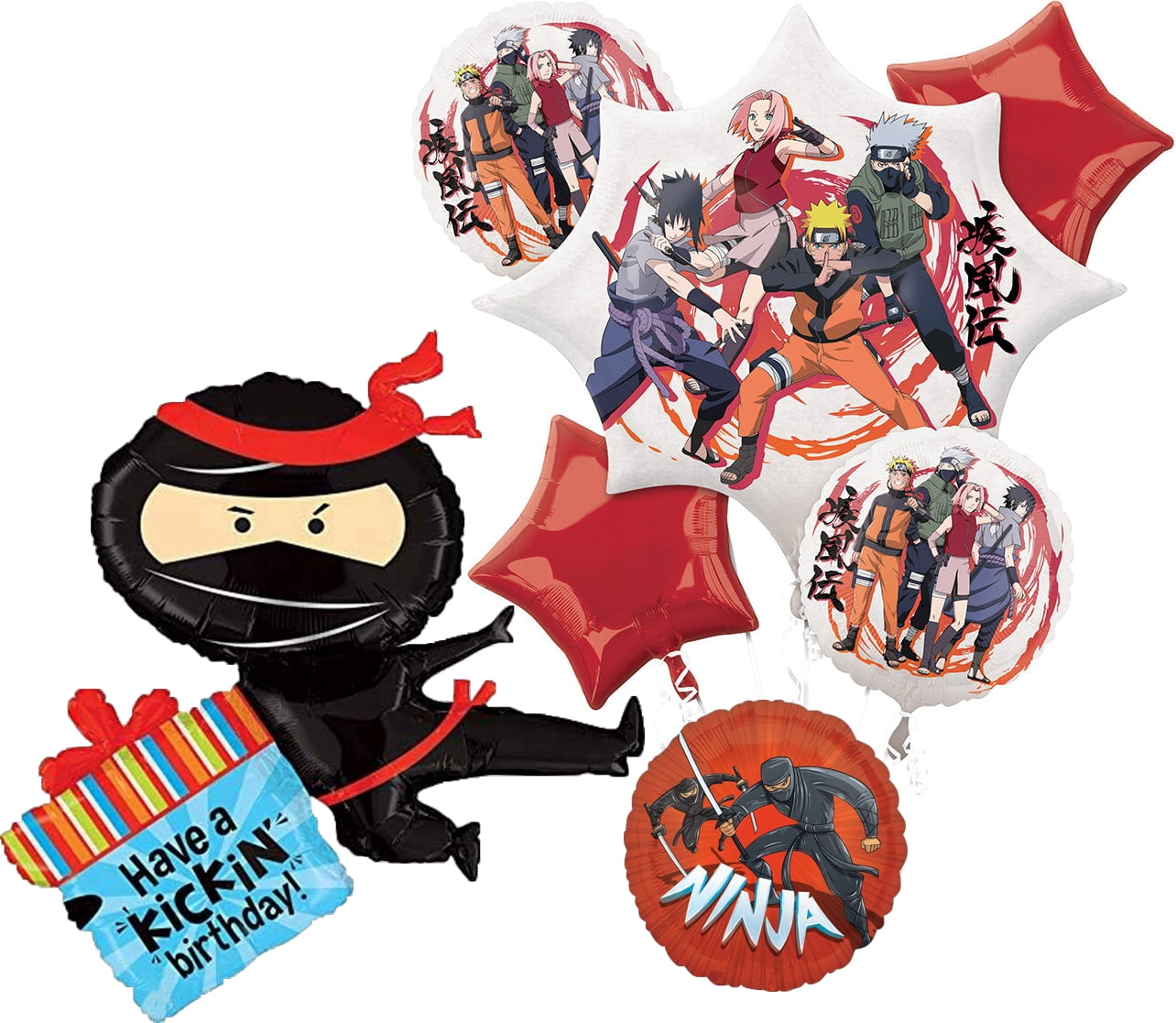 Anagram Naruto Kickin' Ninja Birthday Party Supplies Balloon Bouquet ...