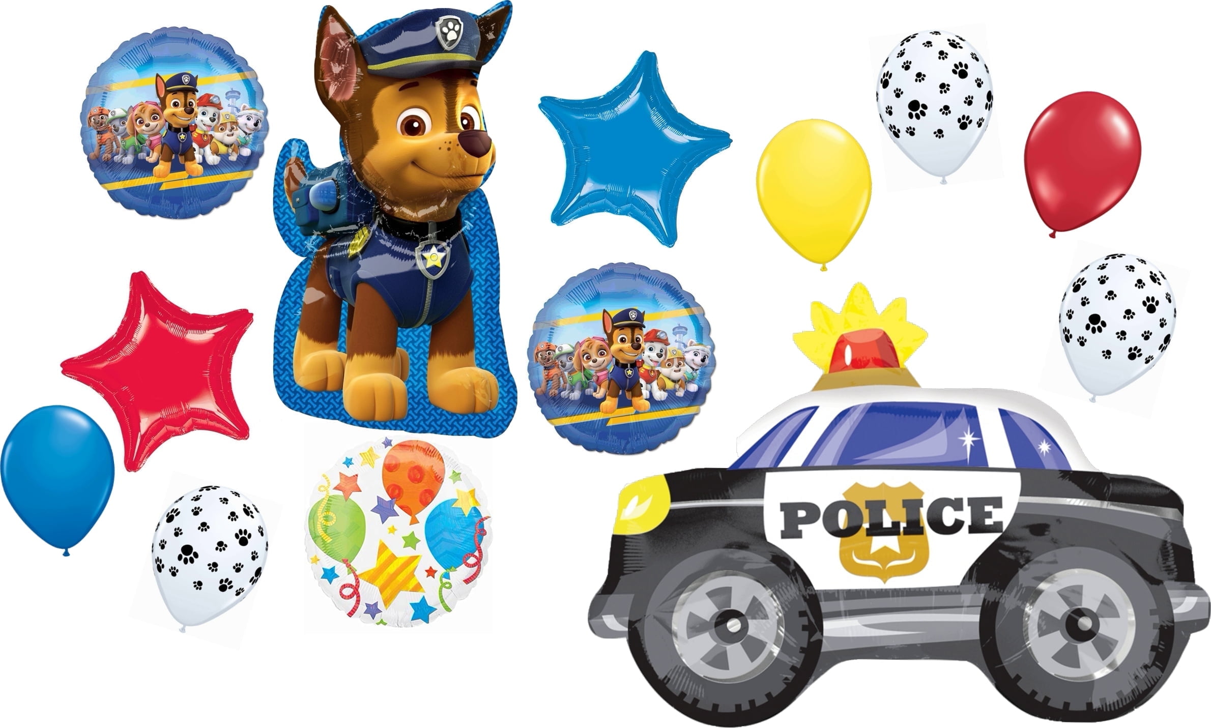 Anagram Paw Pups Chase and Police Car on Patrol Birthday Party Supplies ...