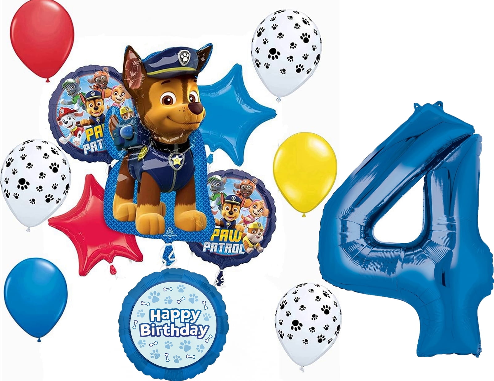 Anagram Paw Pups on Patrol 4th Birthday Party Supplies Chase 13pc ...