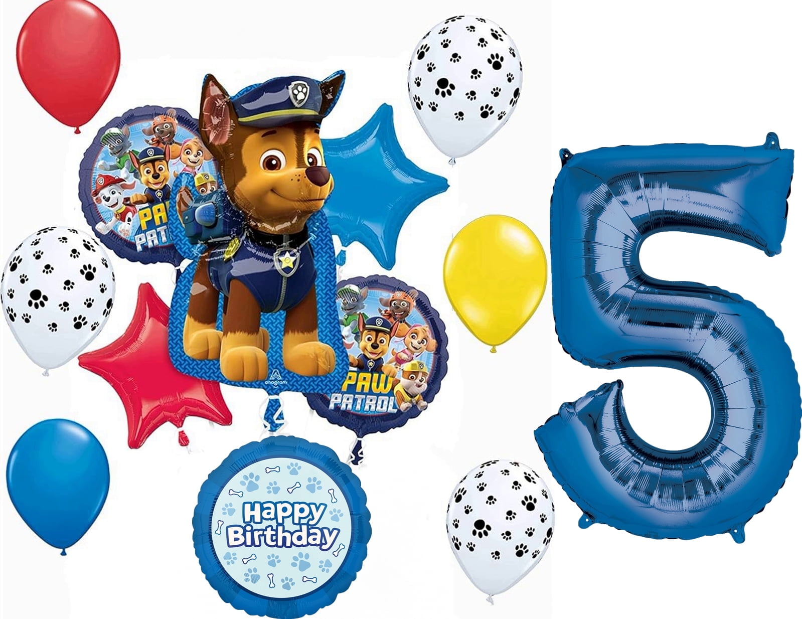 Anagram Paw Pups on Patrol 5th Birthday Party Supplies Chase 13pc ...