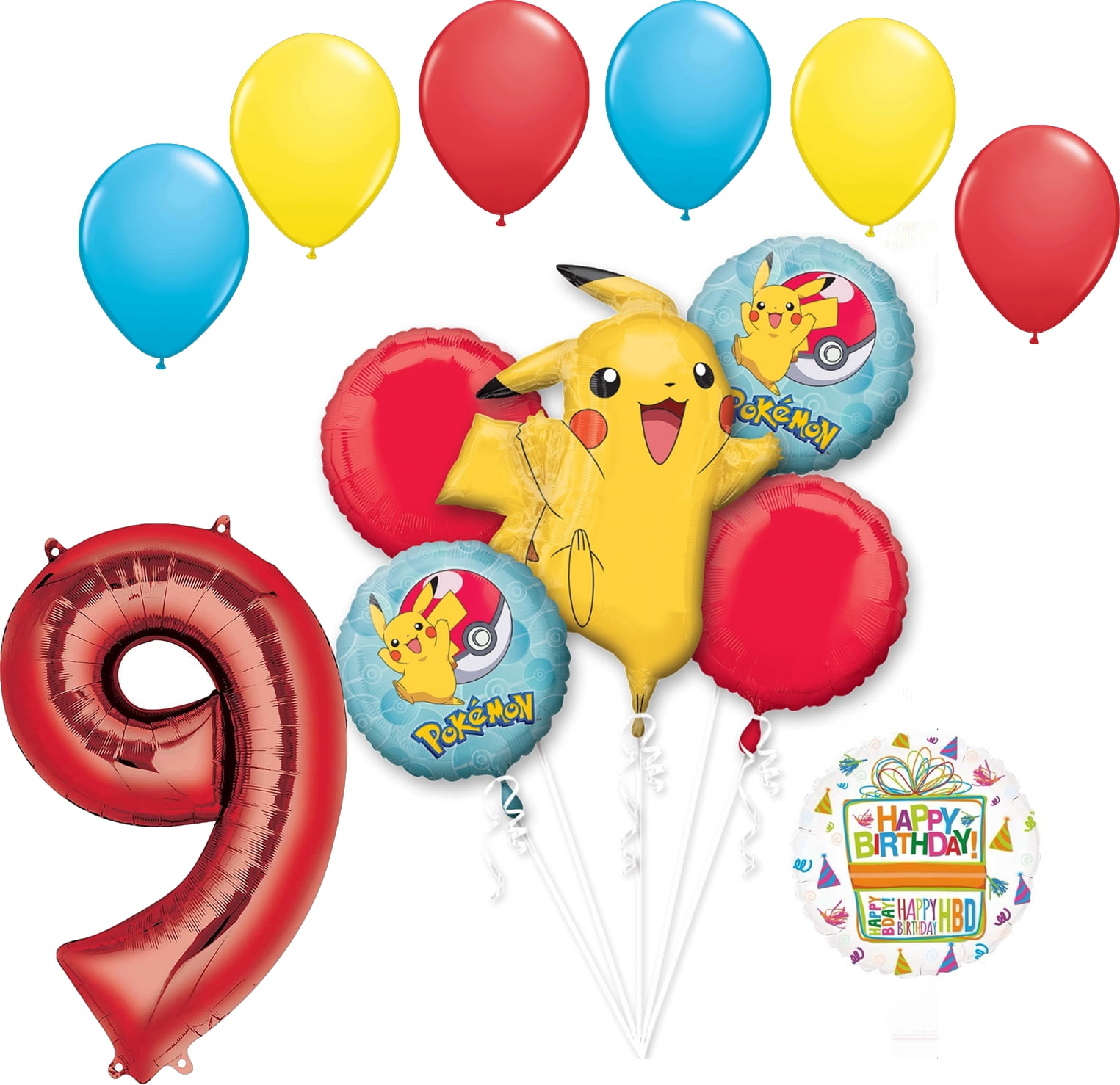 Anagram Pokemon 9th Birthday Party Supplies and Balloon Bouquet ...