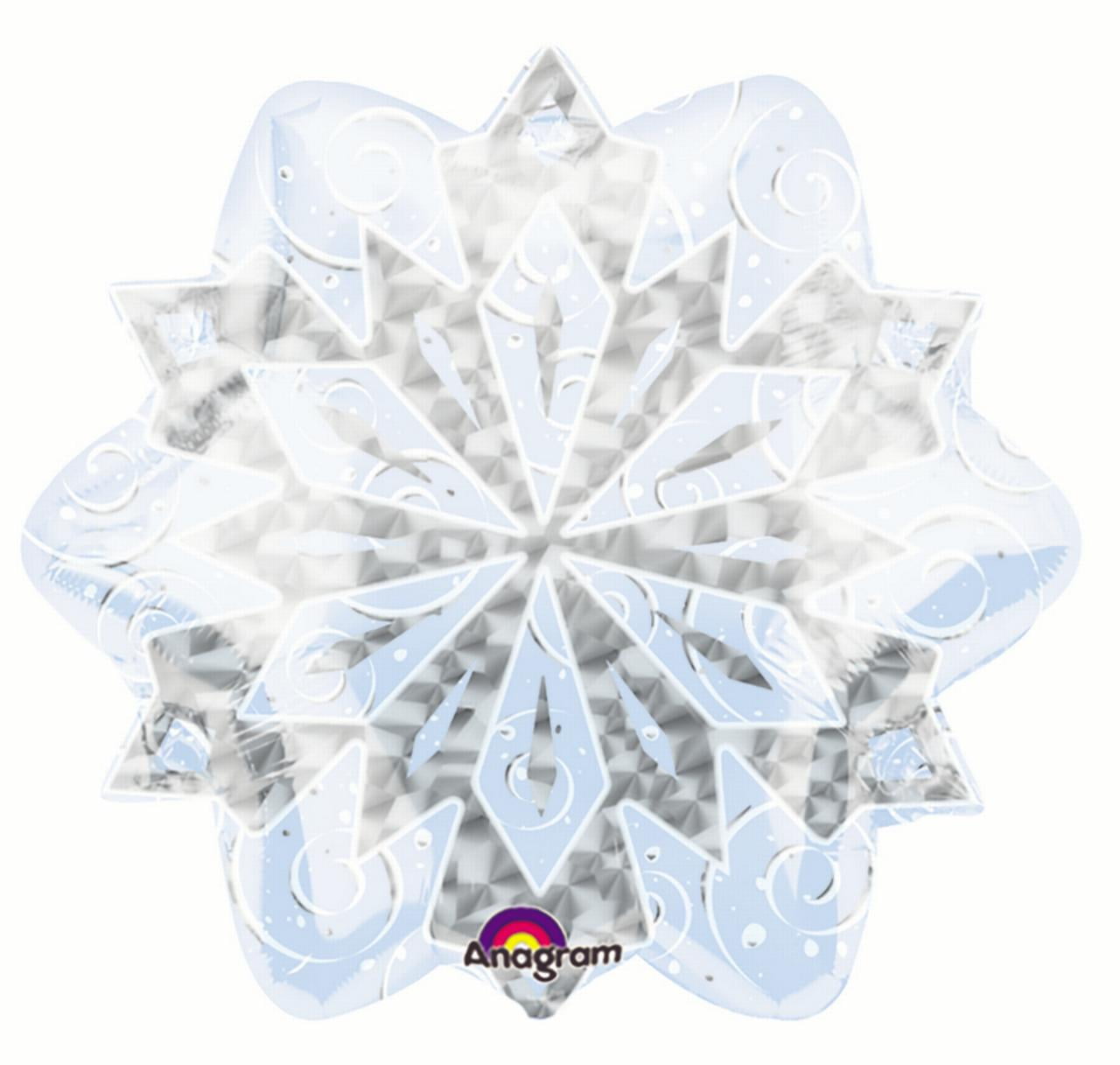 Anagram Prismatic Christmas Snowflake 18" Foil, Blue White Black ...