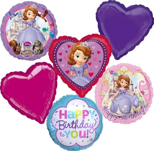 Anagram Sofia the First Happy Birthday Party Supplies 6pc Balloon Bouquet Decorations - Walmart.com