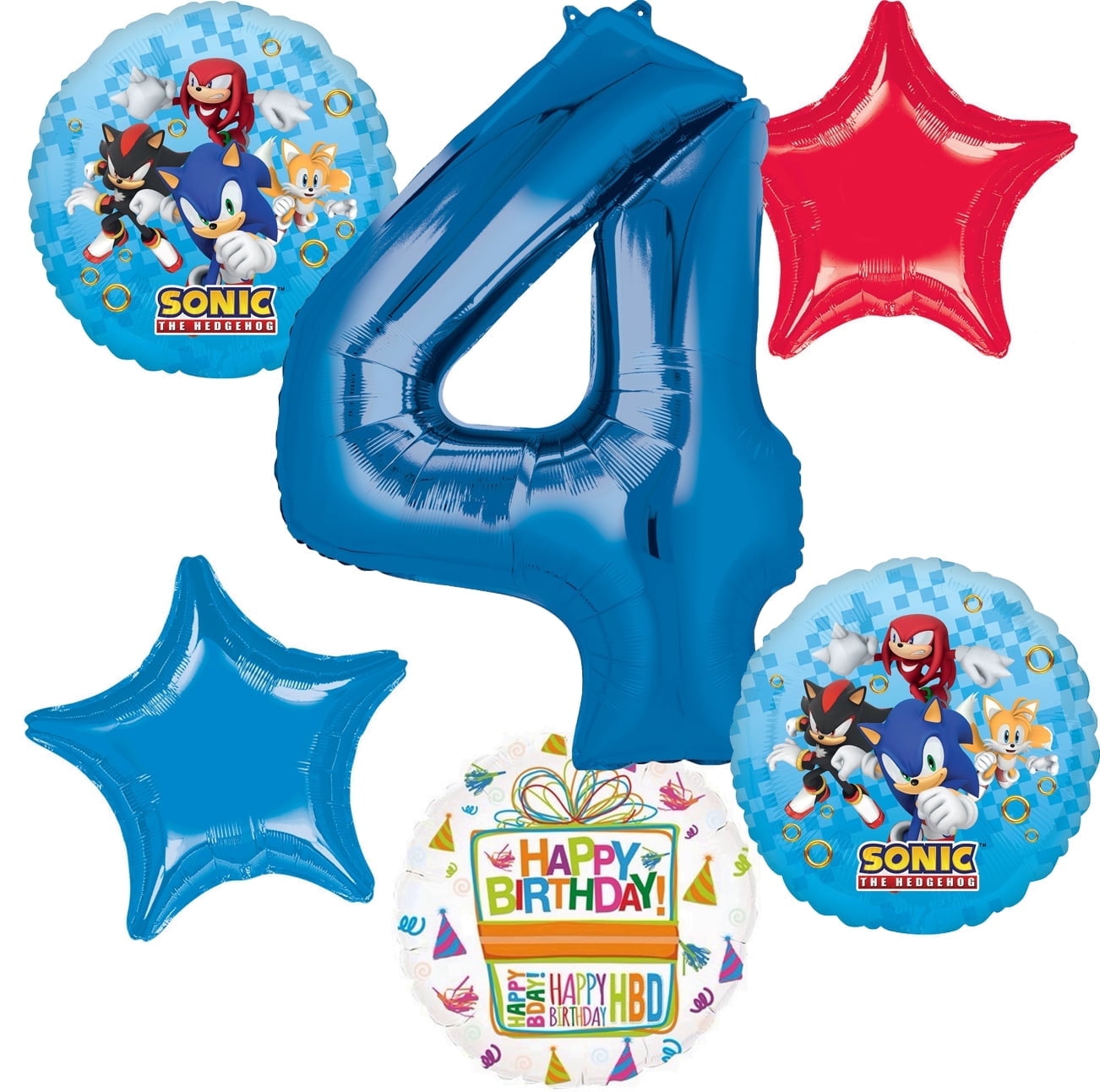 Anagram Sonic 4th Birthday Party Supplies Video Gamers Hedgehog Foil ...