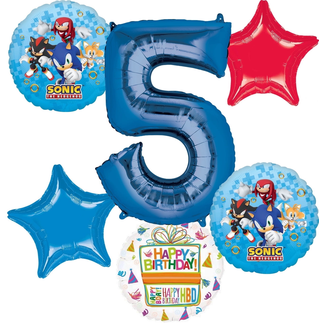 Anagram Sonic 5th Birthday Party Supplies Video Gamers Hedgehog Foil ...