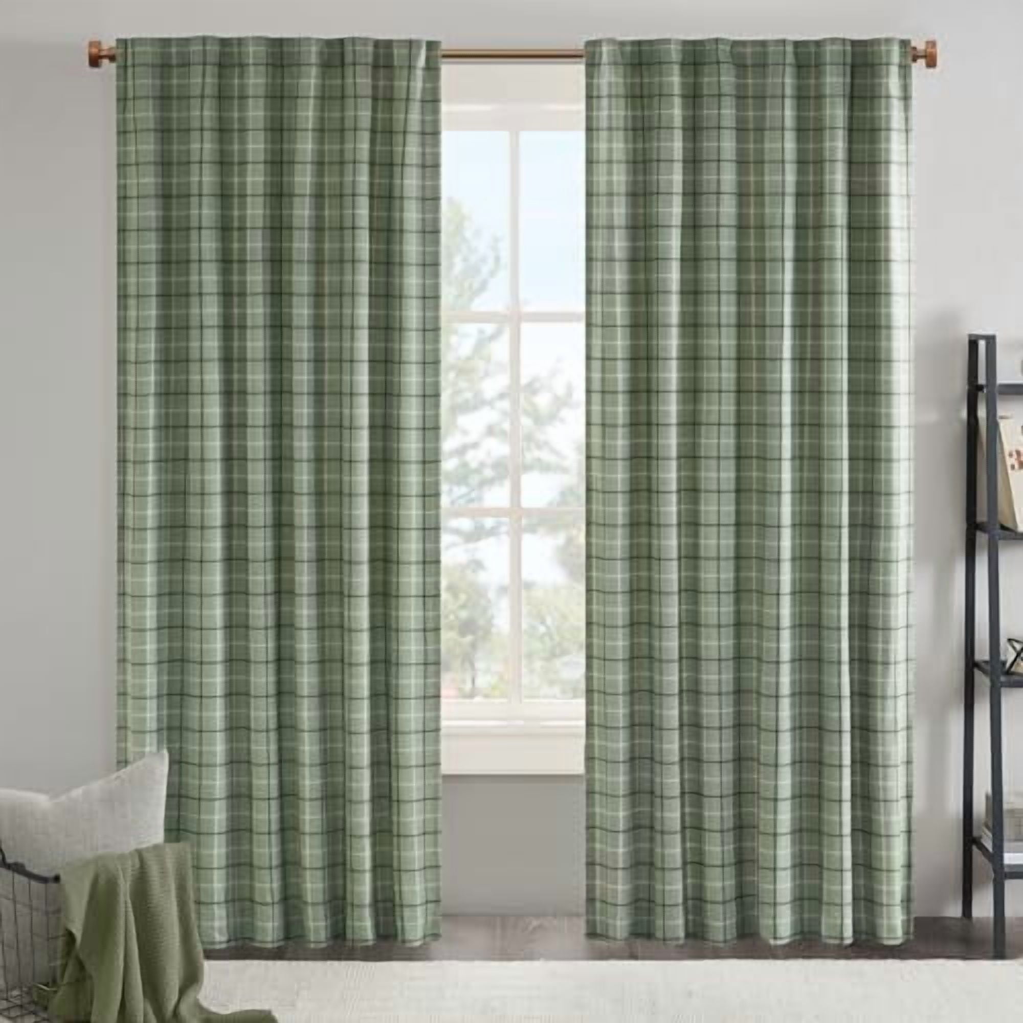 Anaheim Cabin Plaid Curtain Window, Thermal Insulated Fleece Lining ...
