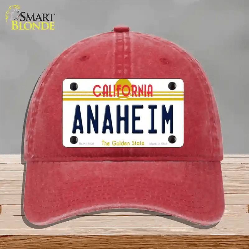 Anaheim California Novelty License Plate Hat Unconstructed Cotton Red ...