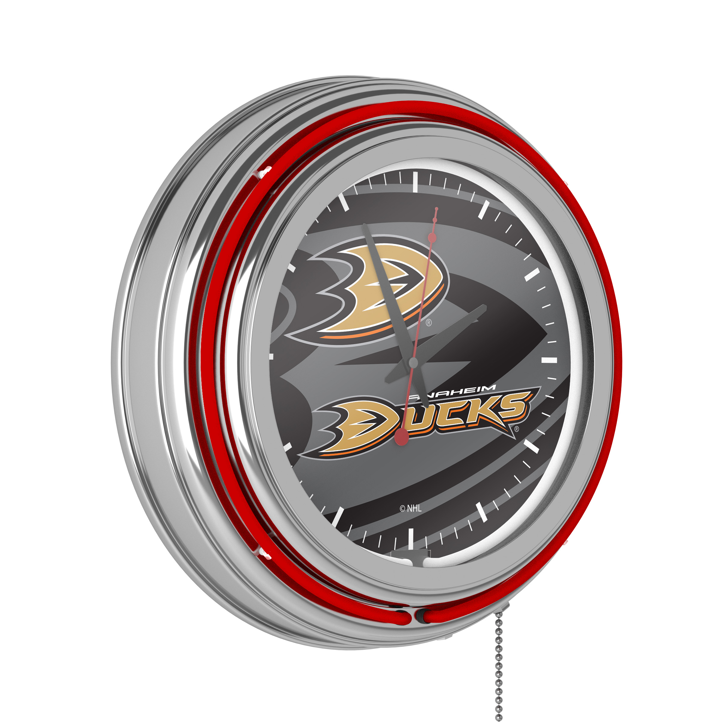 Anaheim Ducks Watermark Retro Neon Analog Wall Clock with Pull Chain ...