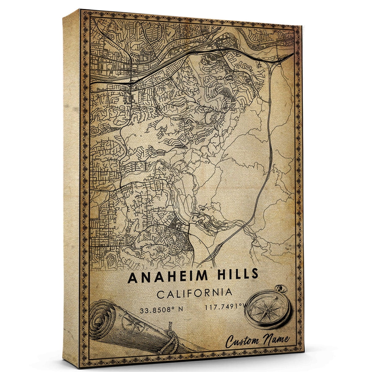 Anaheim Hills Map Poster, California Map Art Poster, Canvas, Anaheim ...